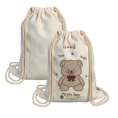 Cina Zaino con coulisse in lino sublimabile personalizzato 40*30cm Borsa con coulisse promozionale in vendita