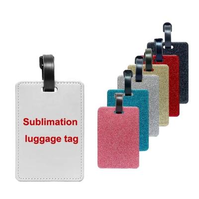 Cina Etichette per bagagli a sublimazione, fai da te, stampa in pelle PU, retro glitterato, etichette per bagagli a sublimazione vuote in vendita