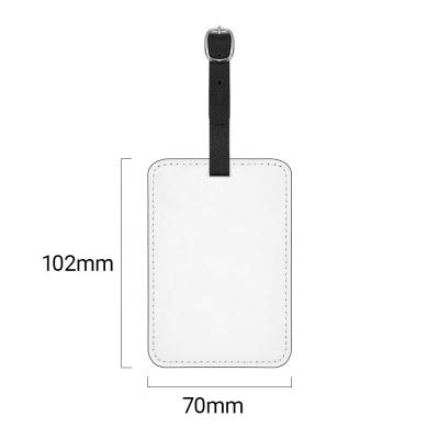 China Custom Print Leather Sublimation Luggage Tag Blanks With Card Insert Pocket Travel ID Name Tag Sublimation Bag Tag Blanks for sale