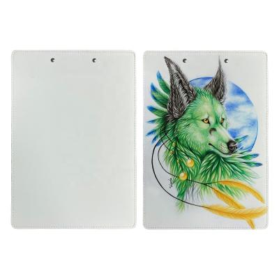 Cina Cartelle di sublimazione Scheda cartellone bianco Logo personalizzato A4 A5 cartelloni di sublimazione in cuoio PU in vendita