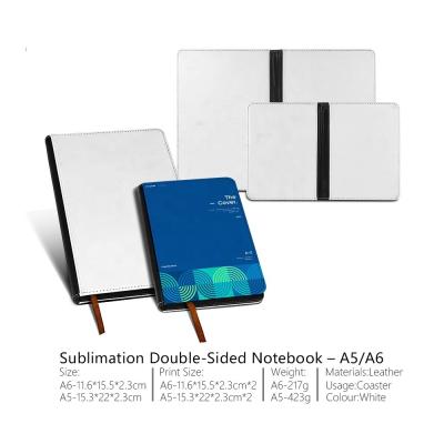 China Sublimation Diaries Journal Notepad Cover Blank A5 A6 Double Sided Print PU Leather Sublimation Notebook Blanks for sale