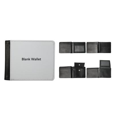 China Sublimation Purse Blanks Pu Leather Flip Up Custom Leather Bifold Wallet for sale