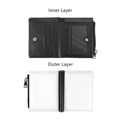 China PU Leather Mens Personalized Bifold Wallet Sublimation Coin Bag for sale