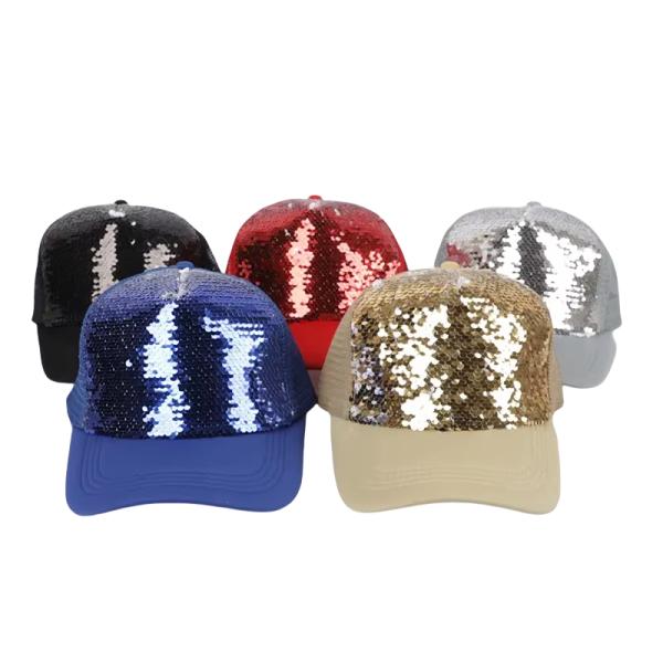 Quality Sublimation Sequin Baseball Cap Custom Baseball Caps With Logo Photo Printing for sale