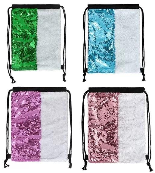 Quality Sublimation Printing Mermaid Sequin Reversible Backpack Sublimation Drawstring for sale