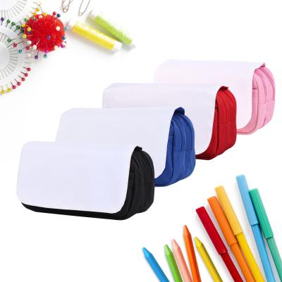 China Double Layer Sublimation Pencil Case Blank DIY Custom Polyester Sublimation Makeup Bag For Women for sale