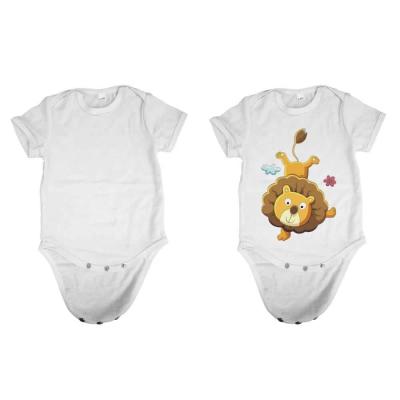 China Sublimation Blank Baby Clothes Custom Print Plain Polyester Newborn Rompers Sublimation Baby Onesie for sale