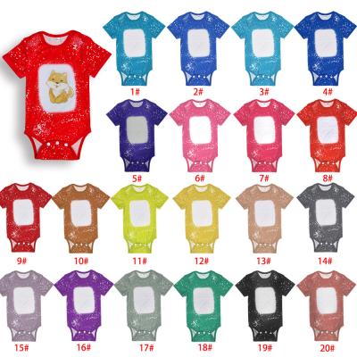 China Multicolored Tie Dye Polyester Short Sleeve Baby Onesie Blanks For Sublimation Heat Transfer Printing for sale
