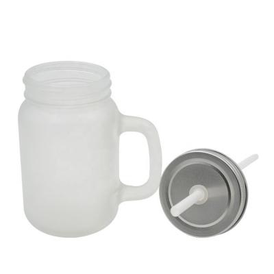 China Clear And Frosted Sublimation Mason Jar Custom Sublimation Glass Cup Blanks for sale
