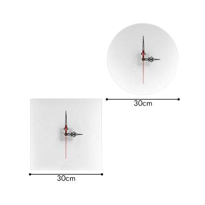 Cina 20cm 30cm Rotondo Sublimazione vetro orologio vuoti rivestito orologio fotorame in vendita