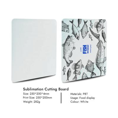 China 10*8 Inch Plastic PBT Blank Sublimation Cutting Board Custom Rectangle Sublimation Chopping Board for sale