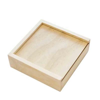 China Blank Sublimation Wooden Storage Boxes With Sliding Lid Custom Wood Box for sale