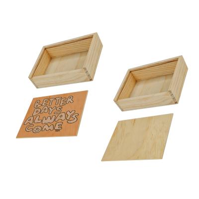 China Blank Sublimation Wooden Storage Boxes With Sliding Lid Custom Wood Box for sale