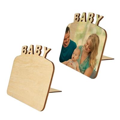 China 7*6 Inch DIY Printable Sublimation Wood Picture Frame For Baby And Friends Custom Wood Love Photo Frame for sale