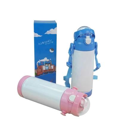 China 350ml And 500ml Sublimation Water Bottle Blanks With Straw Diy Custom Stainless Steel Water Bottle Sublimation for sale