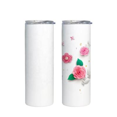 China 20 Oz Straight Skinny Blank Sublimation Tumblers Double Walled Insulated Sublimation Water Bottle for sale