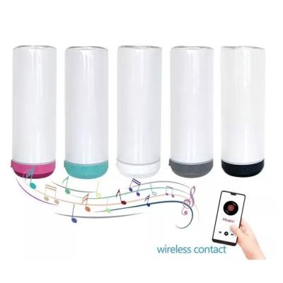 China Skinny Straight 20oz Wireless Stainless Steel Smart Music Tumbler For Sublimation With Smart Speaker For Travel for sale
