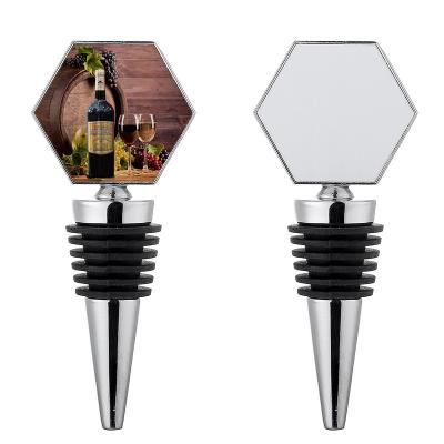 China Double Sided Sublimation Wine Bottle Stopper Custom Wine Stoppers For Heat Transfer for sale