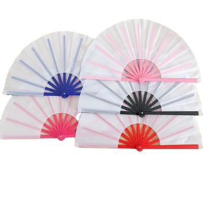 China 13 Inch Loud Noise Clacking Fans Sublimation Blanks Folded Polyester Hand Clack Fan for sale