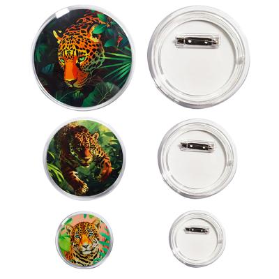 China Personalized Plastic Transparent Round Sublimation Pin Badges Blanks With Printable PET Sheet for sale