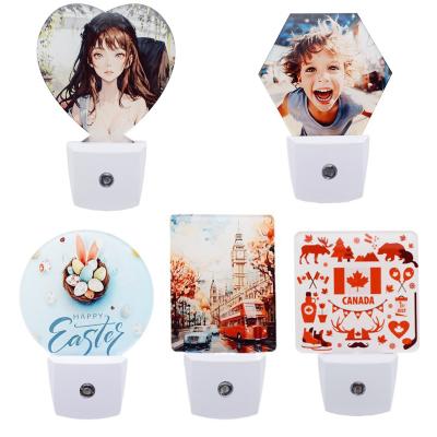 China Acrylic LED Night Light Blanks Light Control Intelligent Sublimation Sensor Night Light For Home Decoration for sale