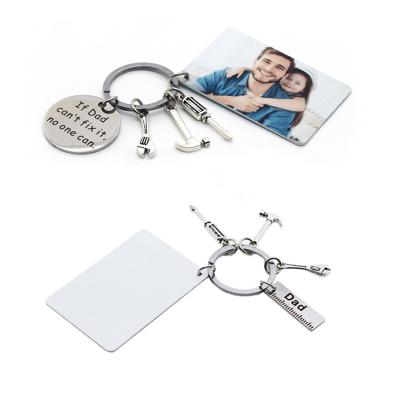 China Diy Custom Father'S Day Keychain Sublimation Daddy Photo Keyring for sale