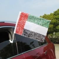 China Customized Double Sided Printing Polyester Sublimation Car Flags Blanks for sale