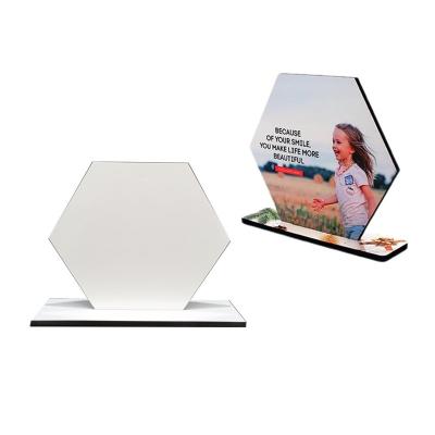 China Customized Mdf Photo Frame Hexagon Shape Sublimation Mdf Photo Frame Blanks for sale