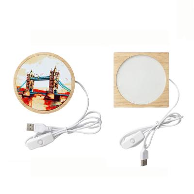 China Warm White LED Base Sublimation PET Blanks LED Night Light For Heat Press for sale
