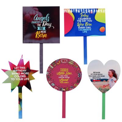 China Personalized 3mm MDF Sublimation Cake Topper Blanks Double Sided Printing for sale