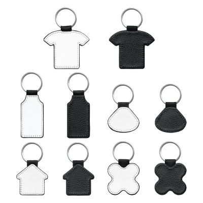 China Personalized Sublimation Blank Leather Keychain Pendant for sale