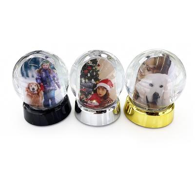 China Personalized Sublimation Snow Globes Liquid Photo Frame Blank For DIY Printing for sale