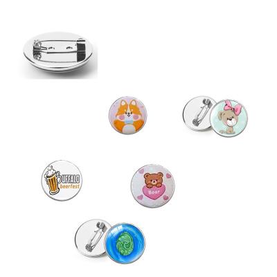 China Blank Sublimation Badge With Pin For DIY Patterns Pin Badge Metal Name Tag Accessories for sale
