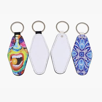 China Double Sided Printing Diamond Shape Sublimation Leather Keychain Blanks Personalised Leather Keyring for sale