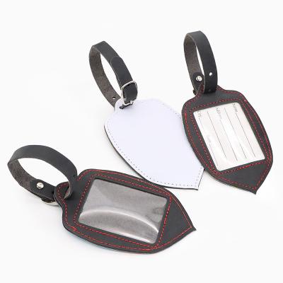 China Sublimation Leather Luggage Tags Diy Custom Blank Luggage Label Tag For Travel Documents for sale