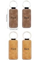 China Waterproof Double Sided Rectangle Sublimation Leather Keychain Blanks for sale
