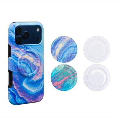 China Foldable Blank 360° Rotatable Sublimation Magnetic Phone Holder DIY Custom Logo Adjustable Magsafe Ring Holder for sale