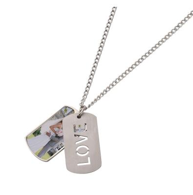 China Sublimation Lover Locket Jewelry Pendant Necklace Blanks for sale