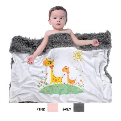 China Eco-Friendly Baby Blanket For Sublimation 100% Polyester Double Layer Sherpa Plush Sublimation Throw for sale