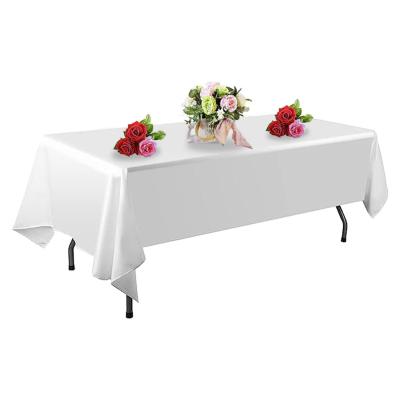 China Custom Polyester Table Cloth Blanks Sublimation White Polyester Tablecloth For Wedding Birthday Themed Party Decoration for sale
