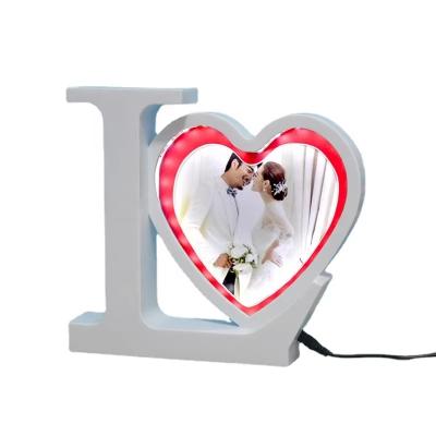 China Blank Sublimation Love Magic Mirror Photo Frame For Valentine'S Day Gift for sale
