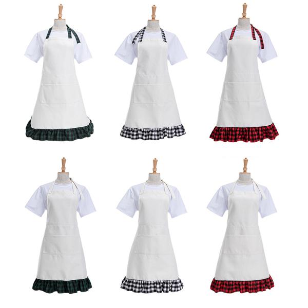Quality Custom Linen Sublimation Apron Blanks With Pocket Adjustable Neck Strap Kitchen Cooking BBQ Work Apron for sale