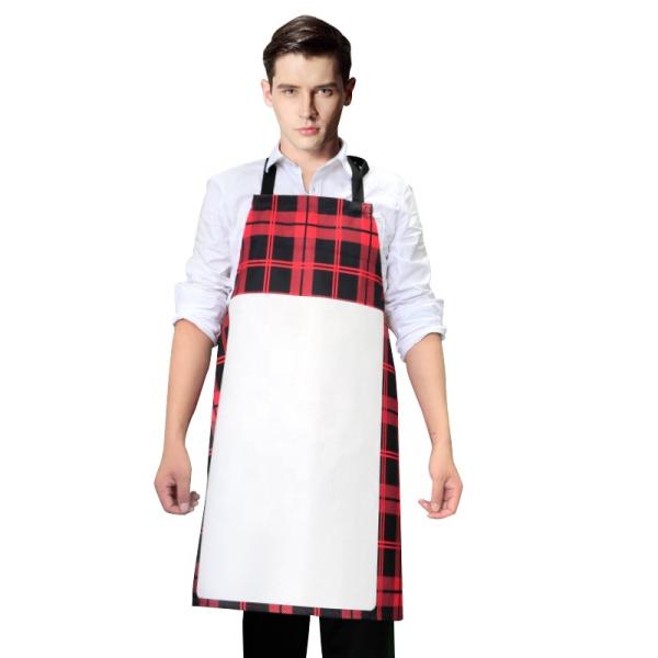 Quality Personalized Sublimation Blank Red Plaid Kitchen Apron For Woman and Man for sale