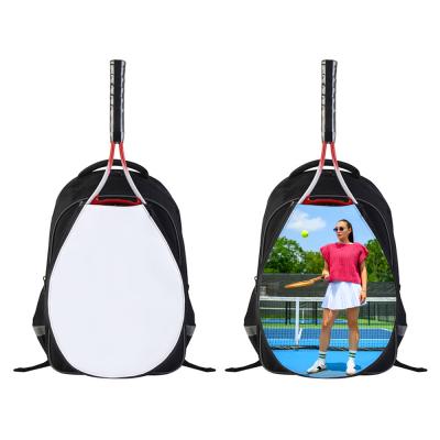 China Customized DIY Logo Durable Polyester Zipper Closure Sublimation Tennis Pickleball Badminton Racket Bags for sale