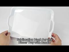 Envases de escritorio de plástico blanco personalizables para impresión Envases de escritorio con mangos Envases de rectángulo de sublimación