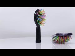 Diy personalizado en blanco Sublimación de pelo cepillado Arco iris redondo Peinado de masaje de plástico para transferencia de calor