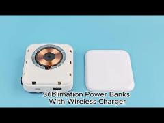 Banco de energía de sublimación en blanco con logotipo personalizado, 10000 mAh, polímero de litio, cargador de teléfono magnético inalámbrico portátil para iPhone