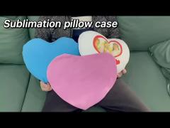Cojín de corazón por sublimación, tacto melocotón, funda de almohada en blanco