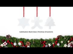 Christmas Gingerbread Man Xmas Tree Hanging Decoration Blanks Glass Sublimation Christmas Ornament