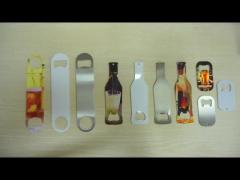 Apribottiglie in metallo personalizzati Sublimazione Vuoto Metallo spazzolato Acciaio inossidabile Apribottiglie per birra Souvenir con il tuo logo